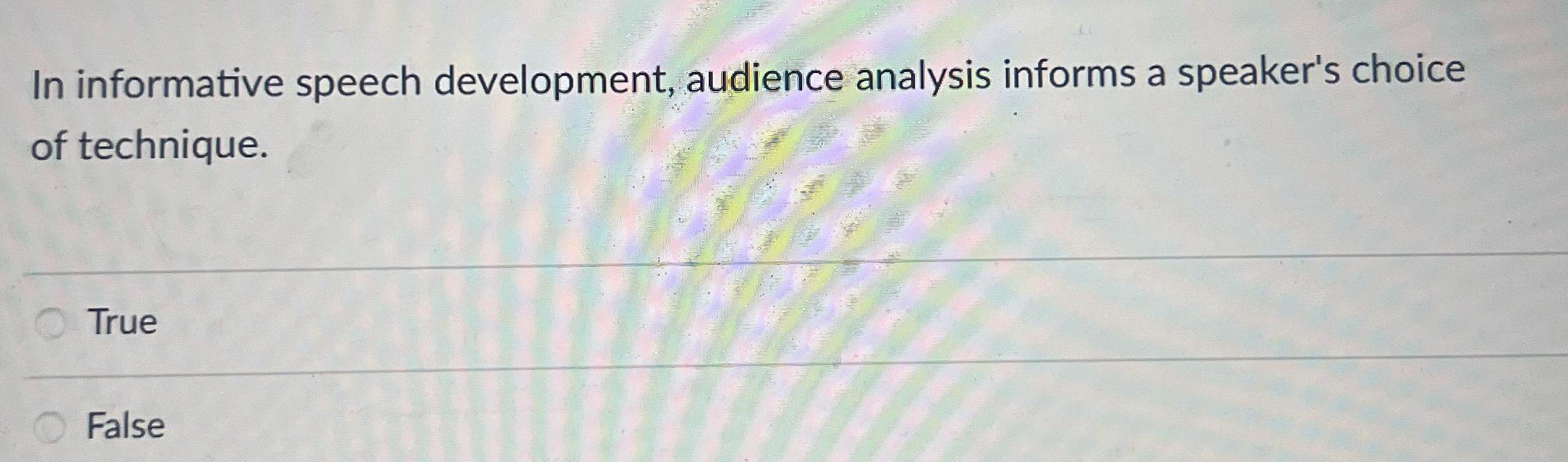 Solved In informative speech development, audience analysis | Chegg.com