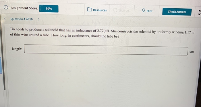 Solved Assignment Score: 30% Resources Hint Check Answer | Chegg.com