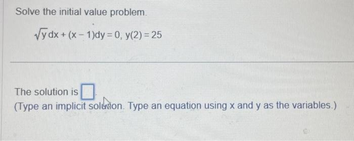 Solve the initial value problem. | Chegg.com