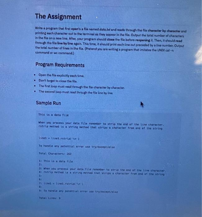 Solved The Assignment Write a program that first open's a | Chegg.com