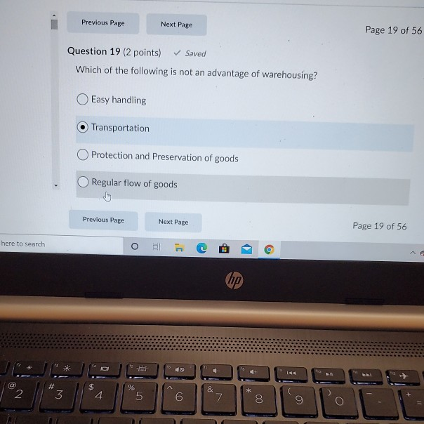 Solved Previous Page Next Page Page 19 of 56 Question 19 (2 | Chegg.com
