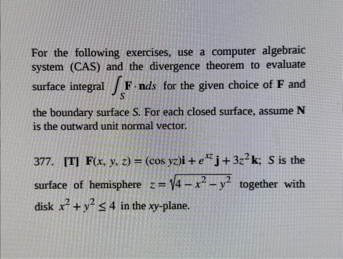 Solved For the following exercises, use a computer algebraic | Chegg.com