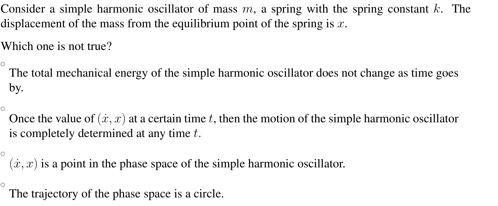 Solved Consider a simple harmonic oscillator of mass m, ﻿a | Chegg.com