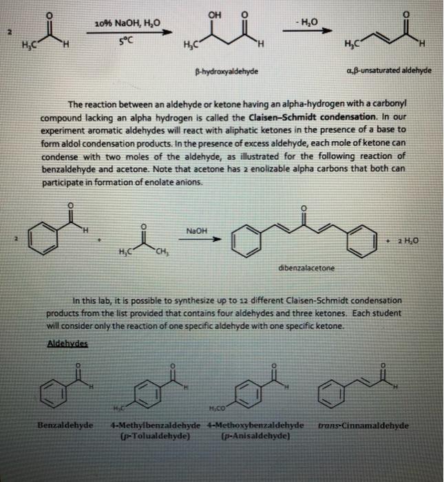 Solved Using your p-Anisaldehyde and cyclohexanone as the | Chegg.com