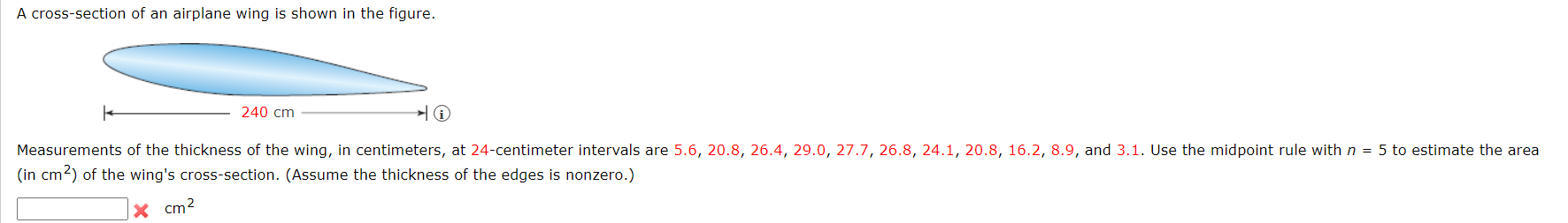 Solved A cross-section of an airplane wing is shown in the | Chegg.com