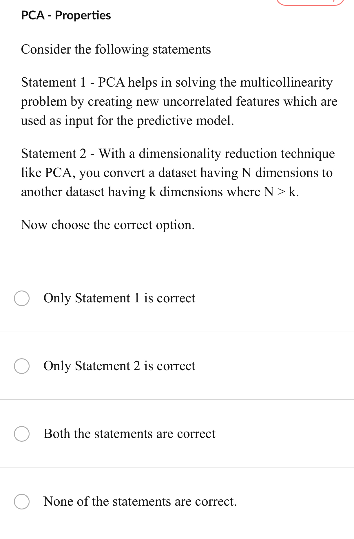 Solved PCA - ﻿PropertiesConsider the following | Chegg.com