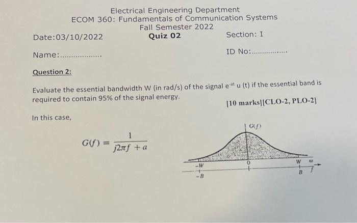 Solved Electrical Engineering Department ECOM 360: | Chegg.com