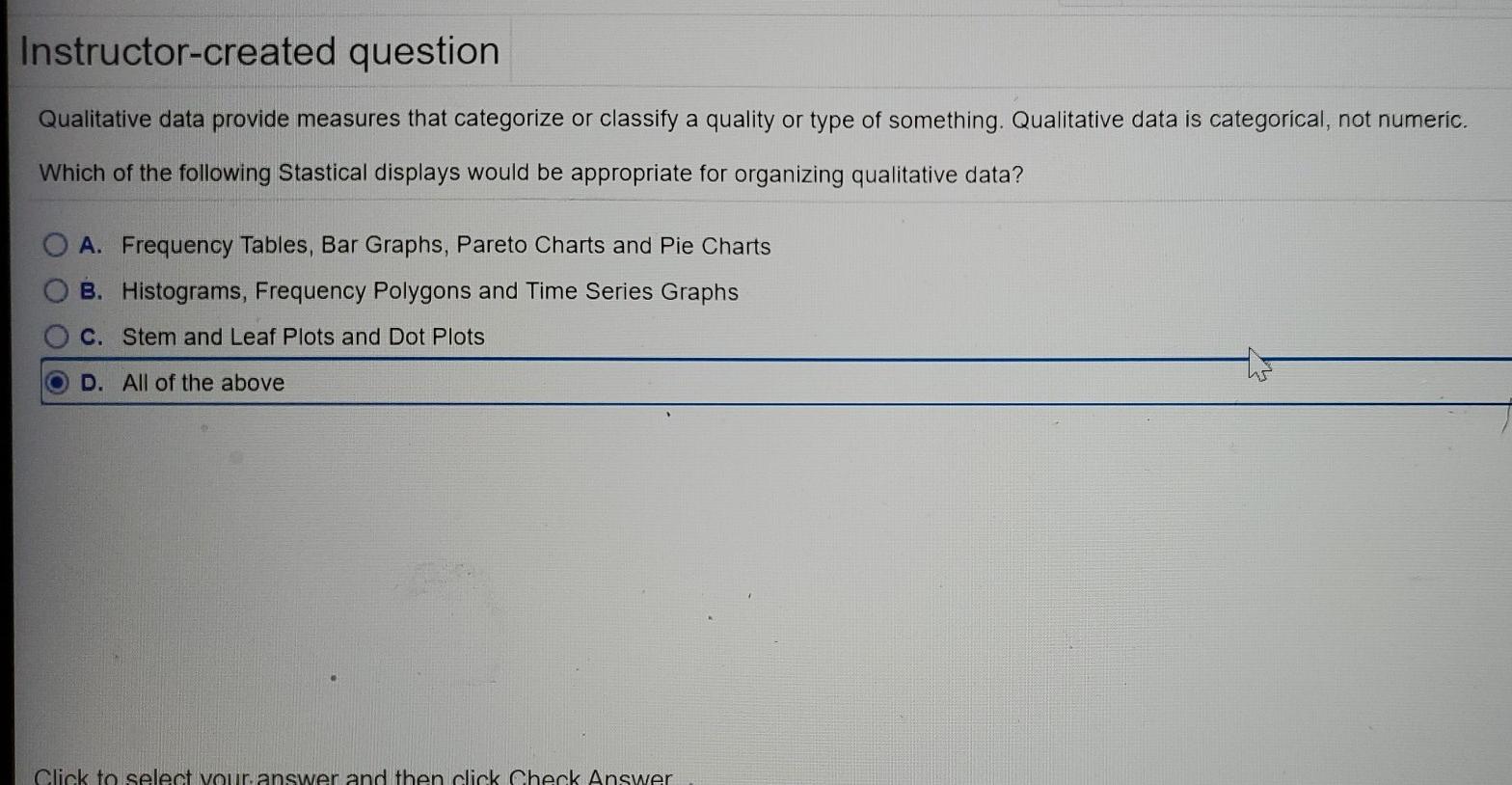 Solved Instructor-created question Qualitative data provide | Chegg.com