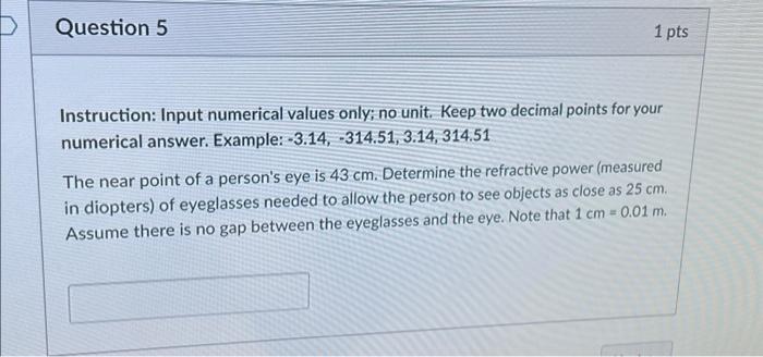 Solved Instruction: Input numerical values only; no unit. | Chegg.com