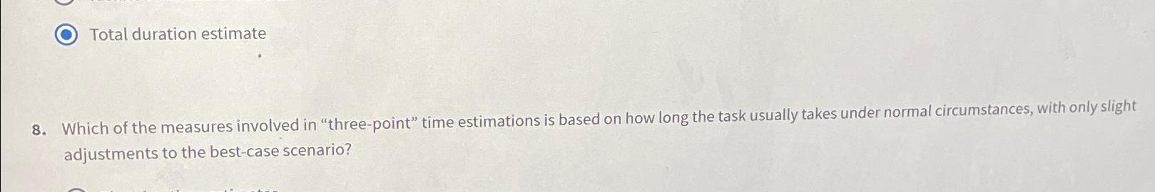 Solved 8. ﻿Which of the measures involved in "three-point" | Chegg.com