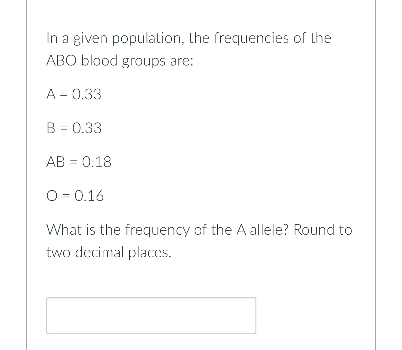 Solved In a given population, the frequencies of the ABO | Chegg.com
