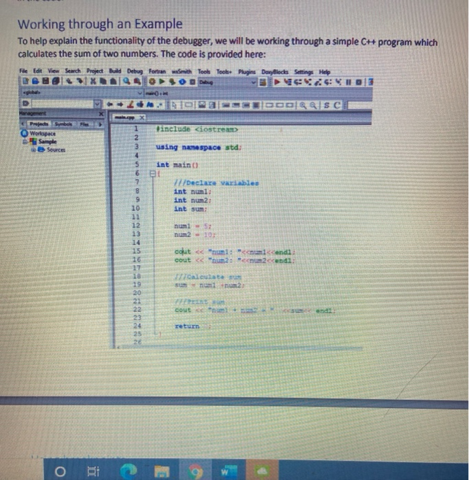 Debugging in Code::Blocks Objectives: You will learn | Chegg.com