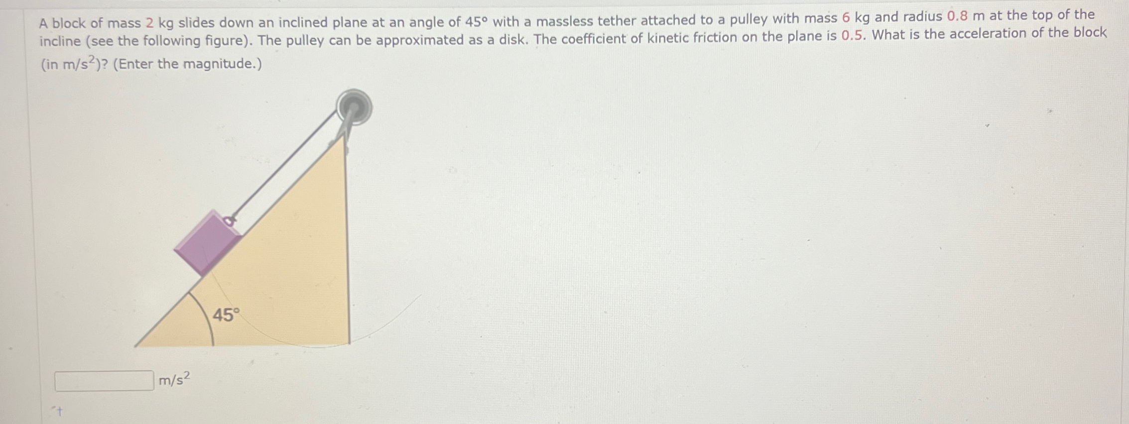 Solved A block of mass 2kg ﻿slides down an inclined plane at | Chegg.com