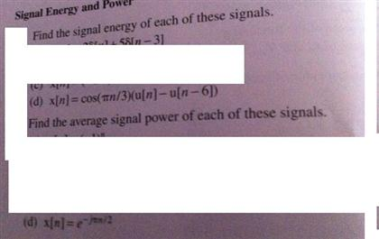 Solved Signal Energy and Power Find the signal energy of | Chegg.com