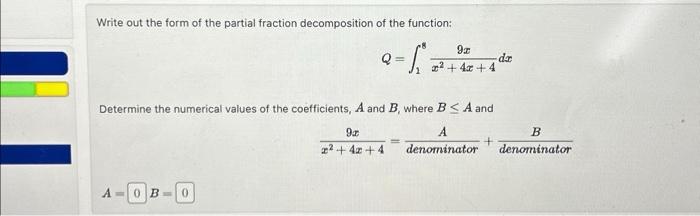 Solved Write out the form of the partial fraction | Chegg.com