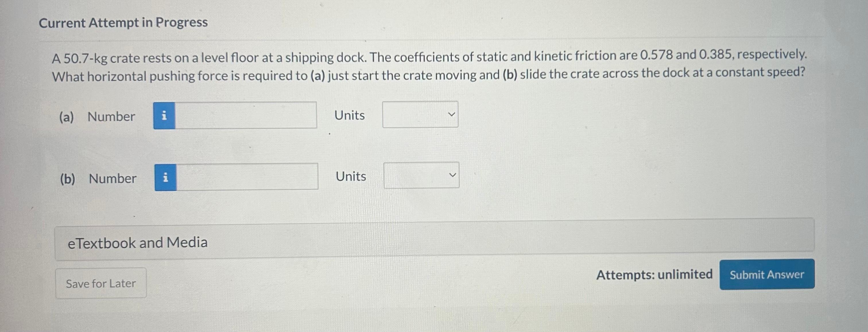 Solved Current Attempt in ProgressA 50.7-kg ﻿crate rests on | Chegg.com