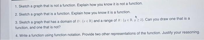 Solved 1. Sketch a graph that is not a function. Explain how | Chegg.com