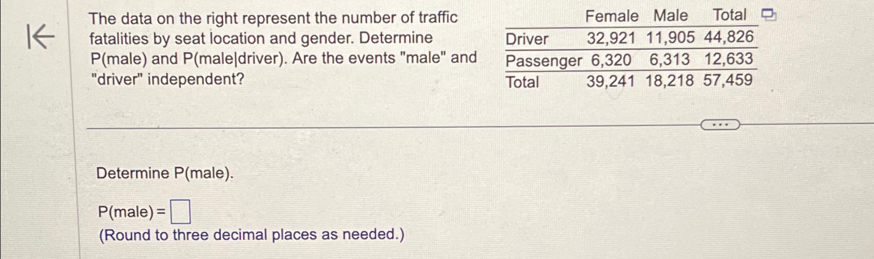 The data on the right represent the number of traffic | Chegg.com