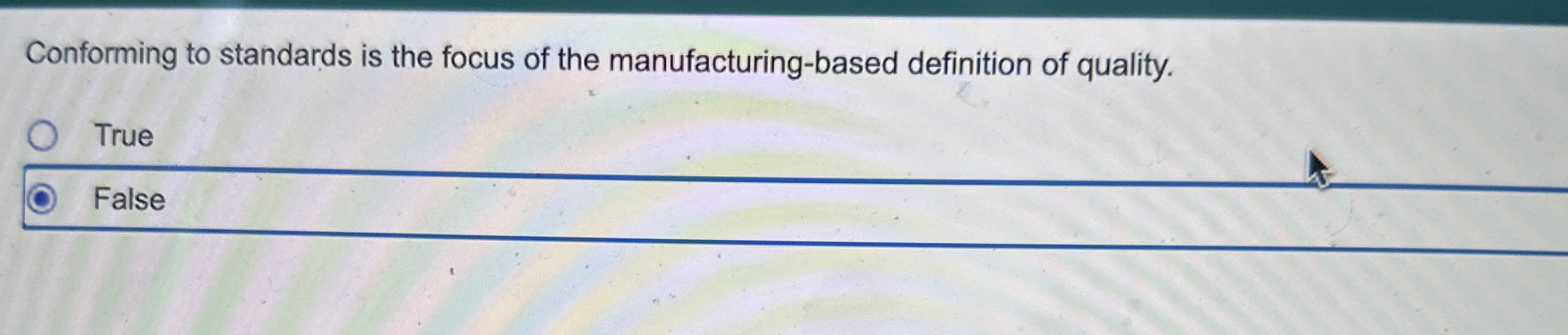 Solved Conforming to standards is the focus of the | Chegg.com