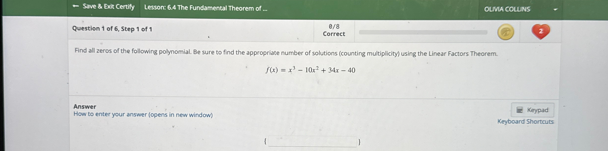 Solved Save & Exit CertifyLesson: 6.4 ﻿The Fundamental | Chegg.com