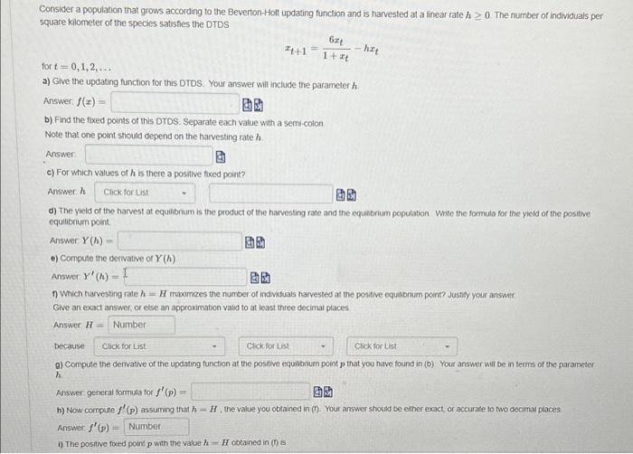 Solved Consider a population that grows according to the | Chegg.com