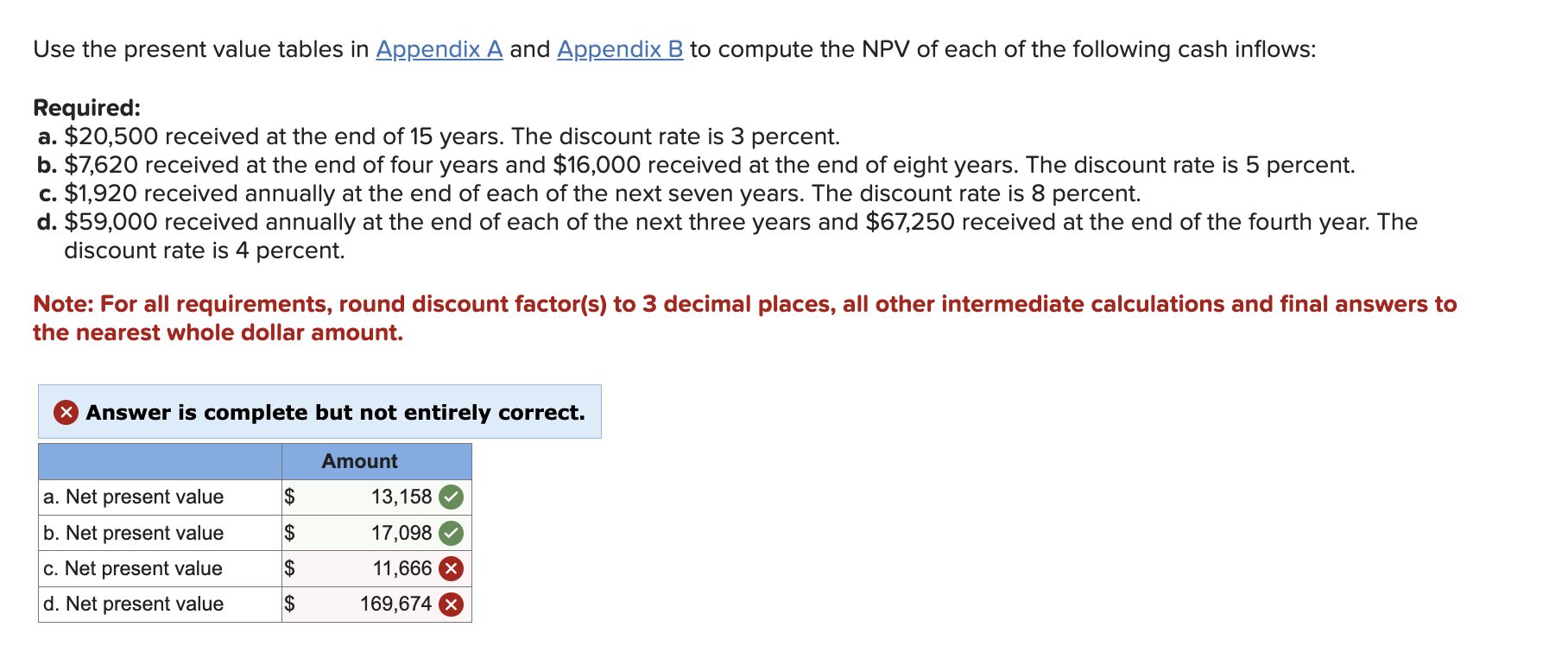 Solved Use the present value tables in Appendix A and | Chegg.com