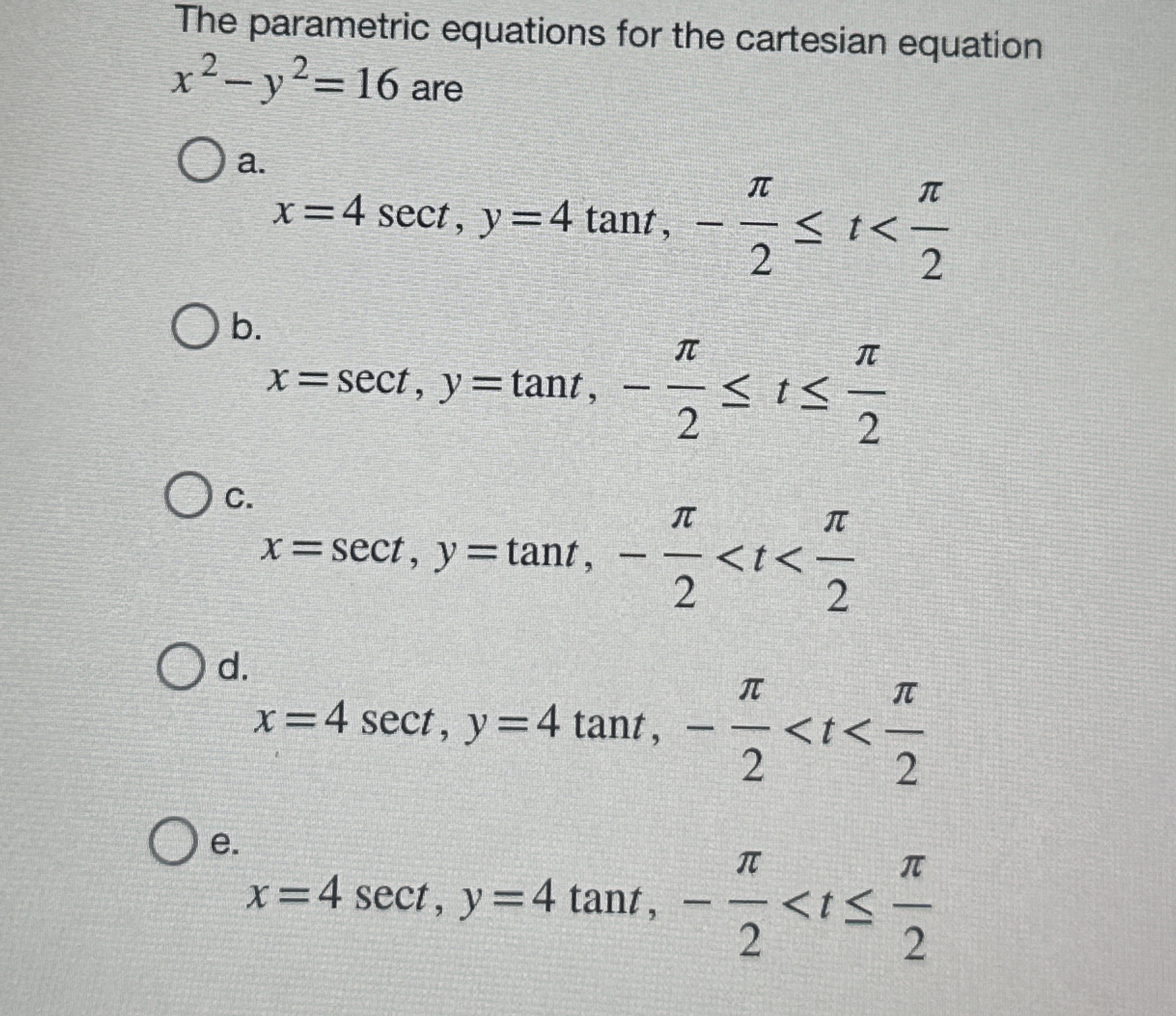 Solved The parametric equations for the cartesian | Chegg.com