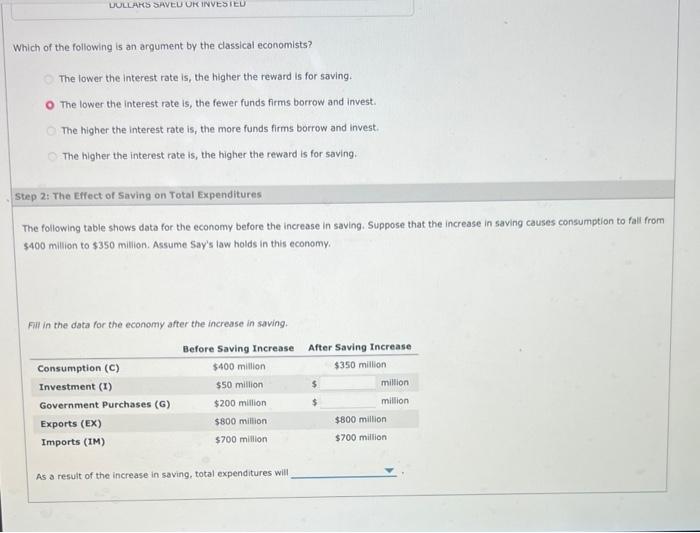 Solved The Following Graph Shows The Saving Curve S And