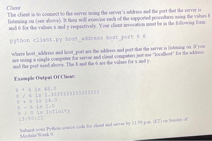 Solved DISTRIBUTED COMPUTING WITH XML-RPC Description Common | Chegg.com