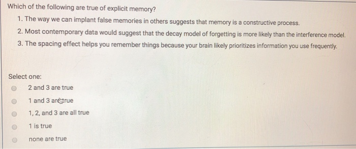 Solved swered of 1.00 Which of the following are true? 1. | Chegg.com