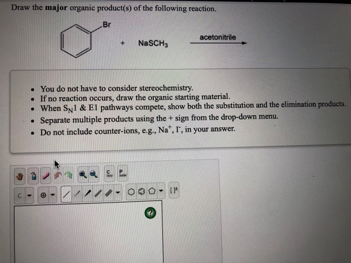 Solved Draw the major organic product(s) of the following | Chegg.com