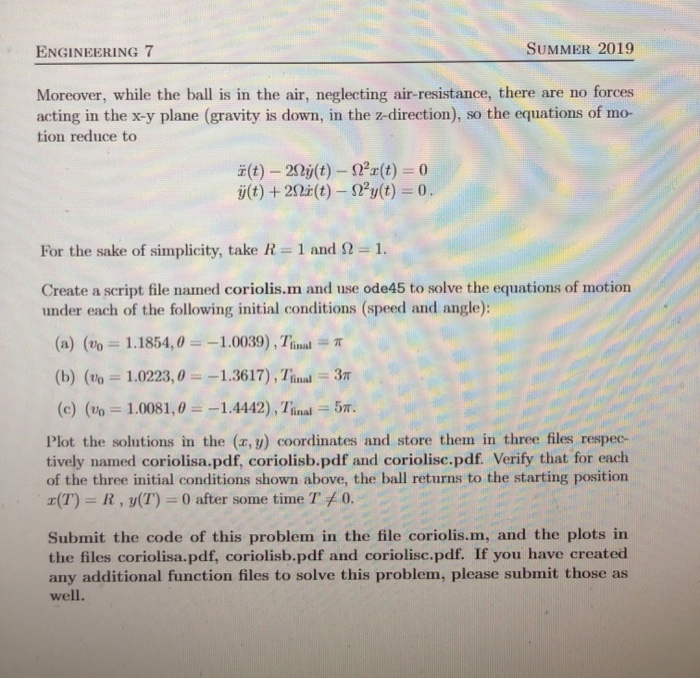 Solved 2 Coriolis Force In a rotating frame-of-reference,the | Chegg.com