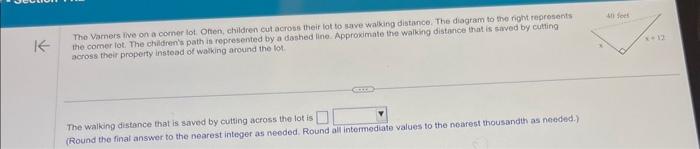 Solved The Vamers ive on a comer lot. Onen, children cut | Chegg.com