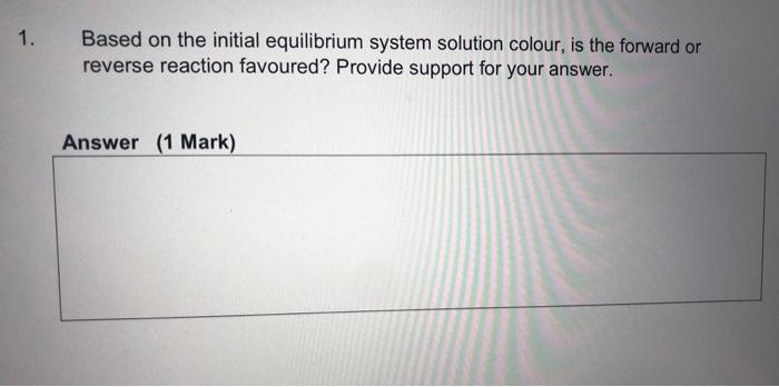 Solved ADI COBALT CHLORIDE EQUILBRIUM SYSTEM + CoCl2- (aq) + | Chegg.com