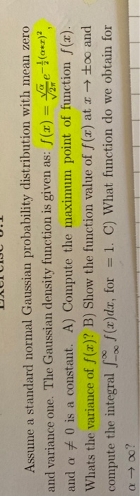 Solved Assume a standard normal Gaussian probability | Chegg.com