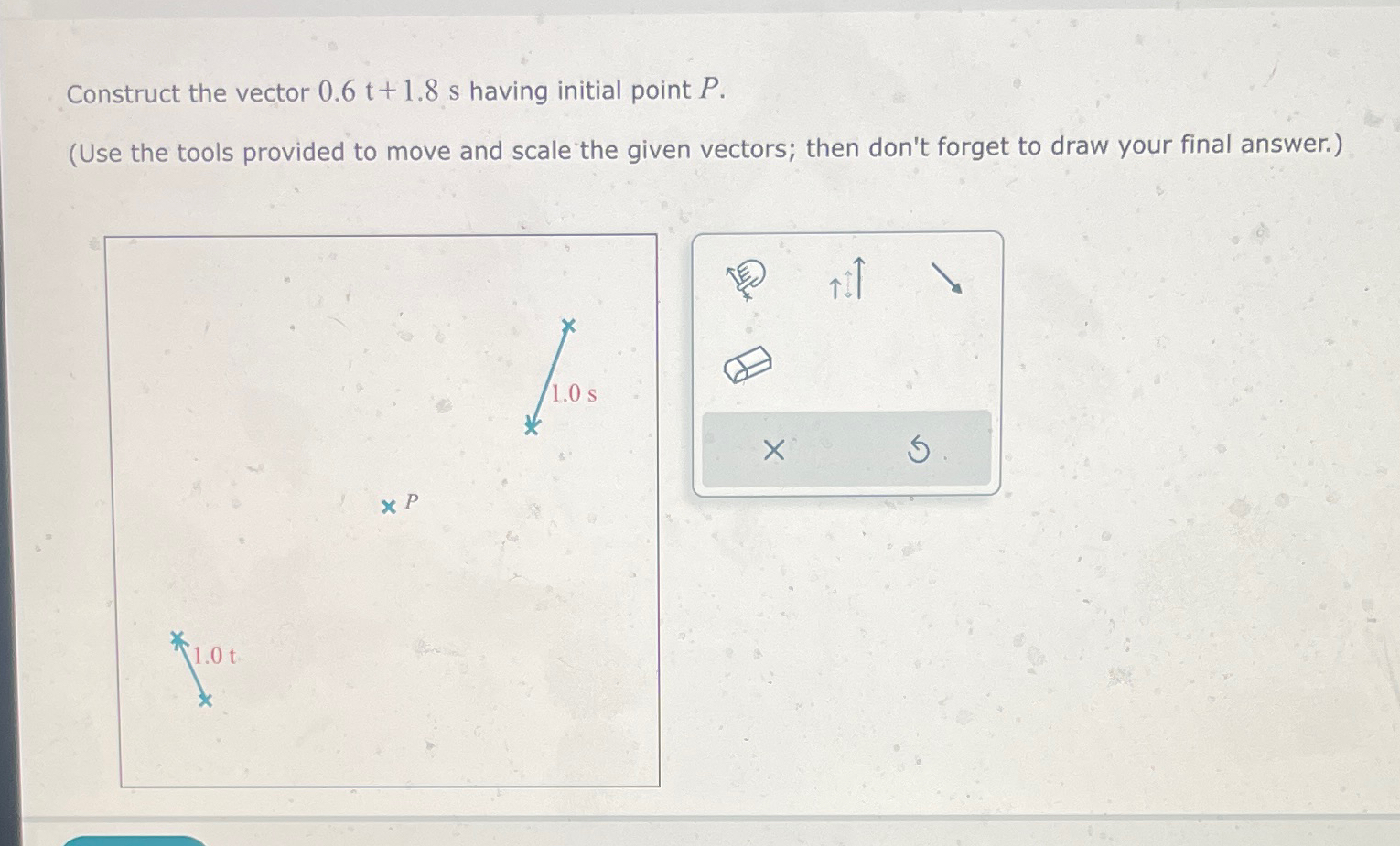 Solved Construct the vector 0.6t+1.8s ﻿having initial point | Chegg.com
