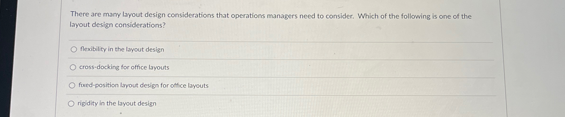 Solved There are many layout design considerations that | Chegg.com
