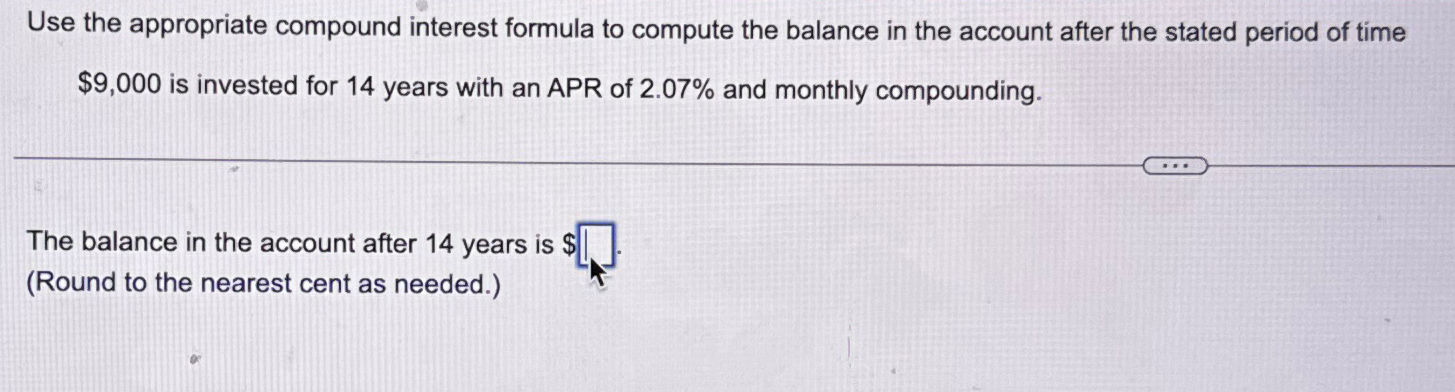 Solved Use the appropriate compound interest formula to | Chegg.com