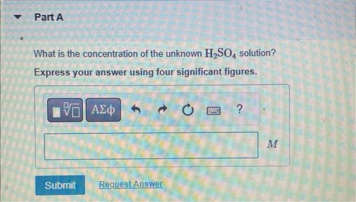 Solved A 27.00 mL sample of an H2SO4 solution of unknown | Chegg.com