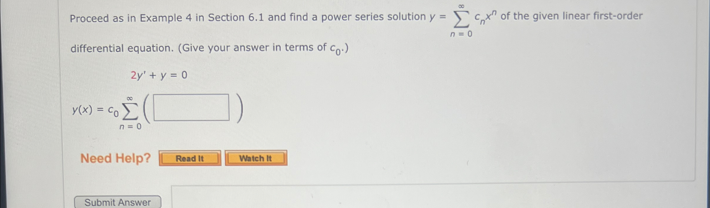 Solved Proceed as in Example 4 ﻿in Section 6.1 ﻿and find a | Chegg.com