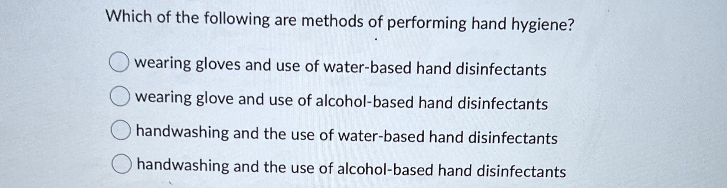 Solved Which of the following are methods of performing hand | Chegg.com