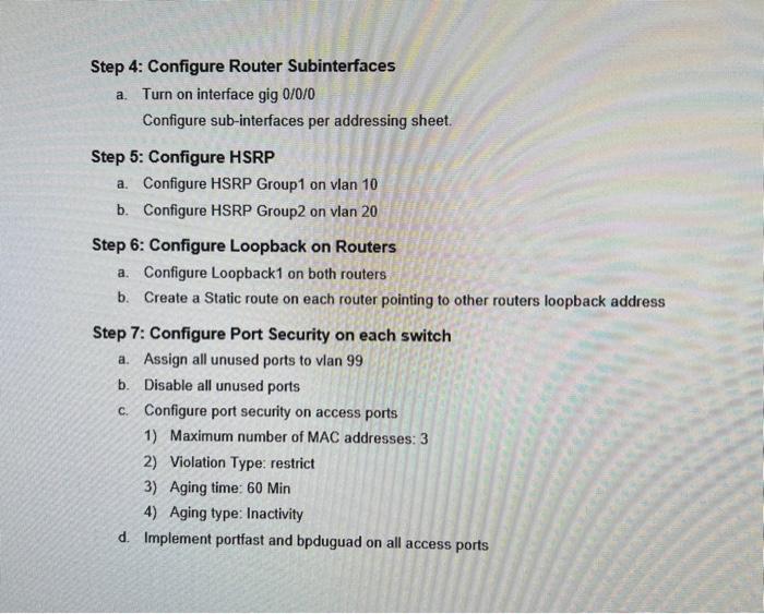 Step 1: Configure basic settings for the router. a. | Chegg.com