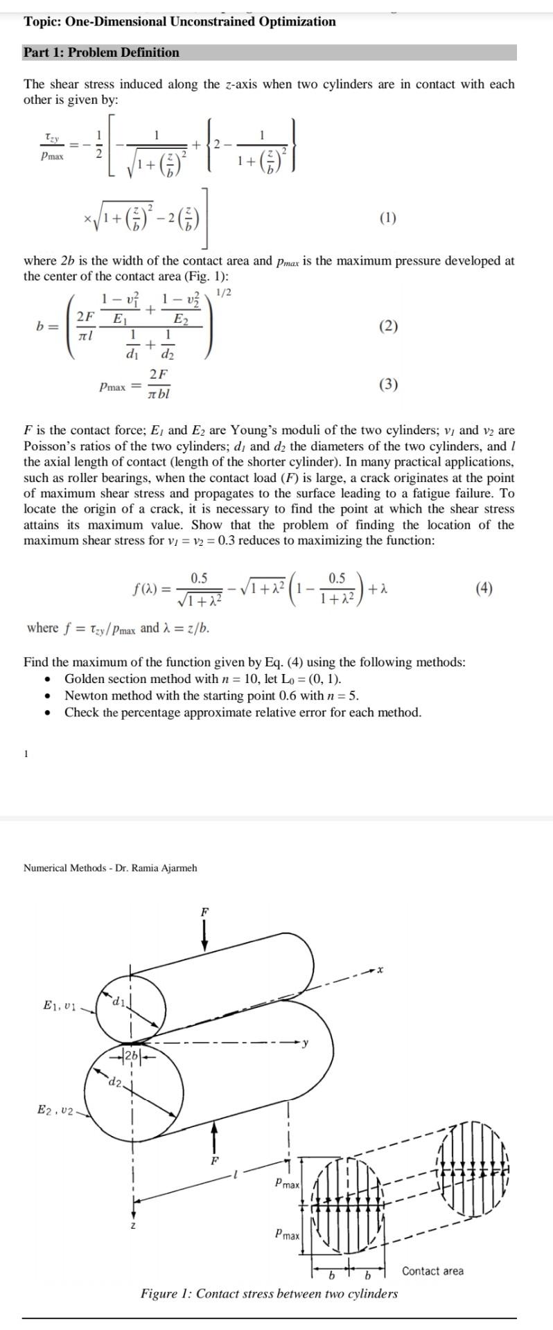 Solved Topic: One-Dimensional Unconstrained Optimization | Chegg.com