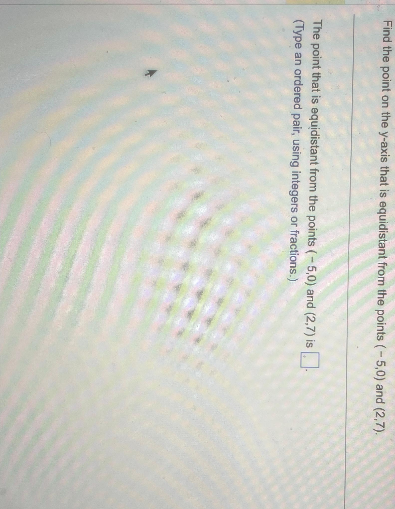 Solved Find the point on the y-axis that is equidistant from | Chegg.com
