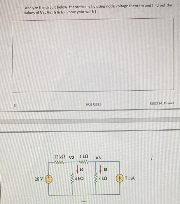 Solved 1. Analyze the circuit below theoretically by using | Chegg.com