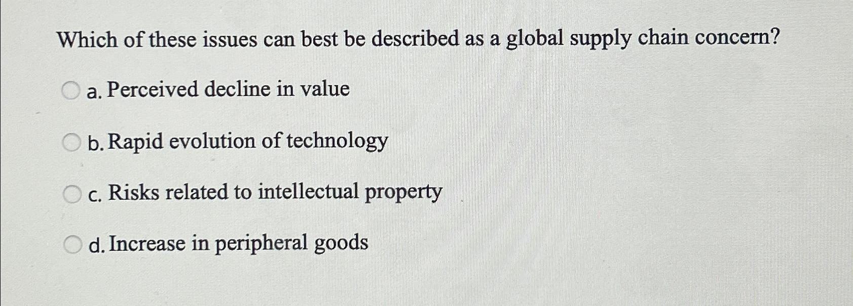 Solved Which of these issues can best be described as a | Chegg.com
