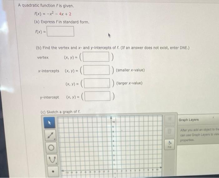 Solved A quadratic function fis given F(x) = -x2 - 4x + 2 | Chegg.com