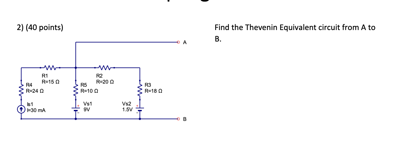 Solved (40 ﻿points)Find the Thevenin Equivalent circuit from | Chegg.com