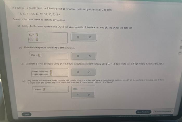 Solved a survey, 10 people gave the following ratings for a | Chegg.com