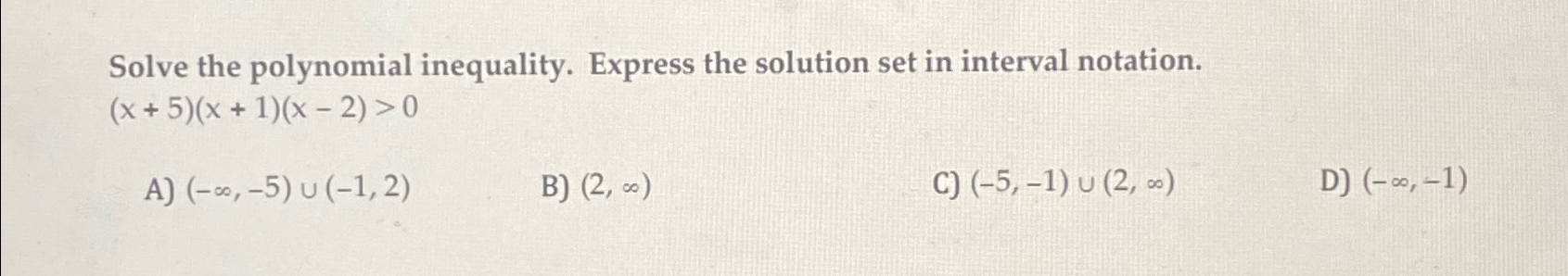 Solved Solve the polynomial inequality. Express the solution | Chegg.com